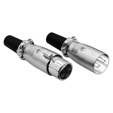 5 Core XLR 3 Pin Female to XLR Male, Connector Microphone Line Plug Adapter, w Lock xlr 1 pair ...